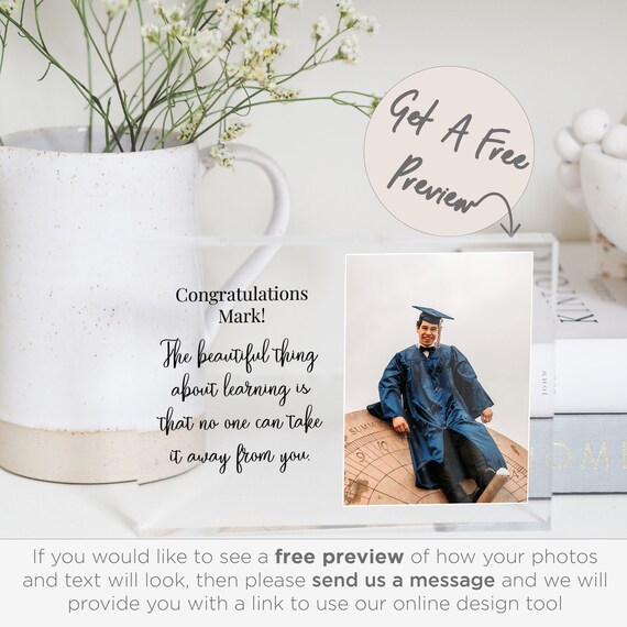 Graduation Picture Frame Graduates Custom Photo Glass Block - Etsy