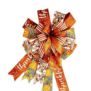 Fall Mailbox Bow Autumn Wreath Wired Bow Pumpkin Bow Bow - Etsy