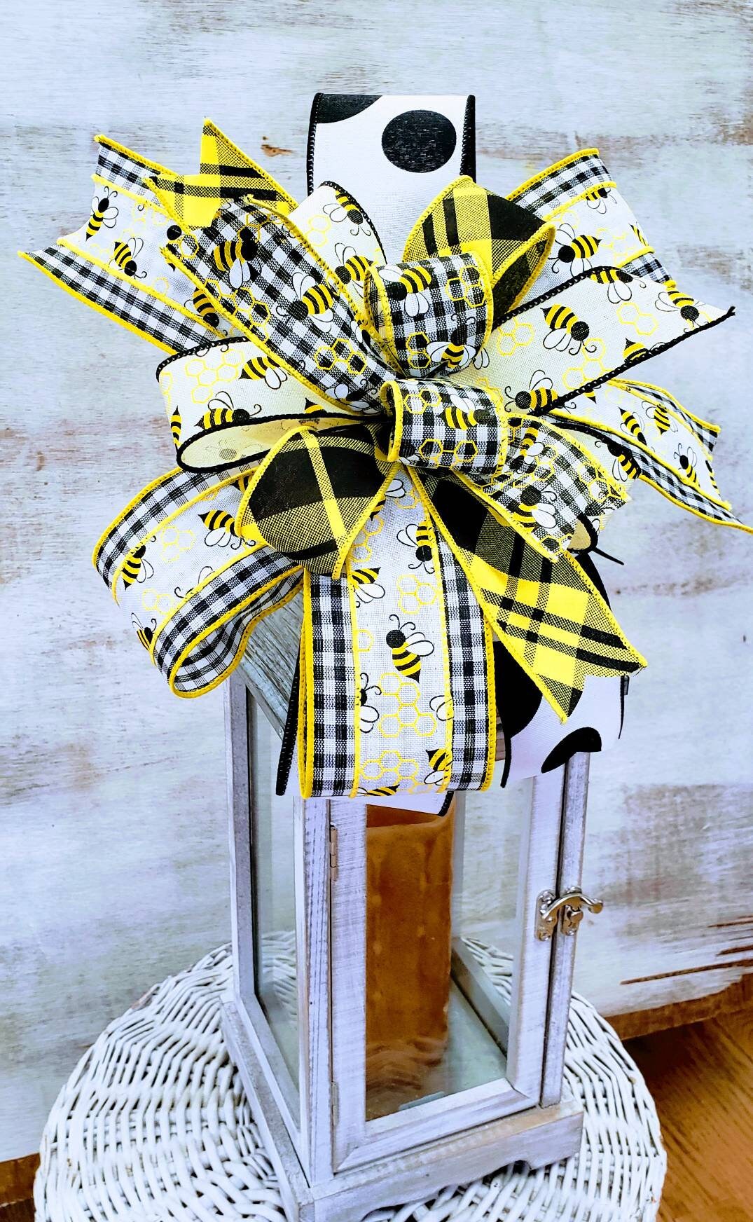 Bumblebee Bow Decor Bumblebee Lantern Bow. Bumble Bee | Etsy