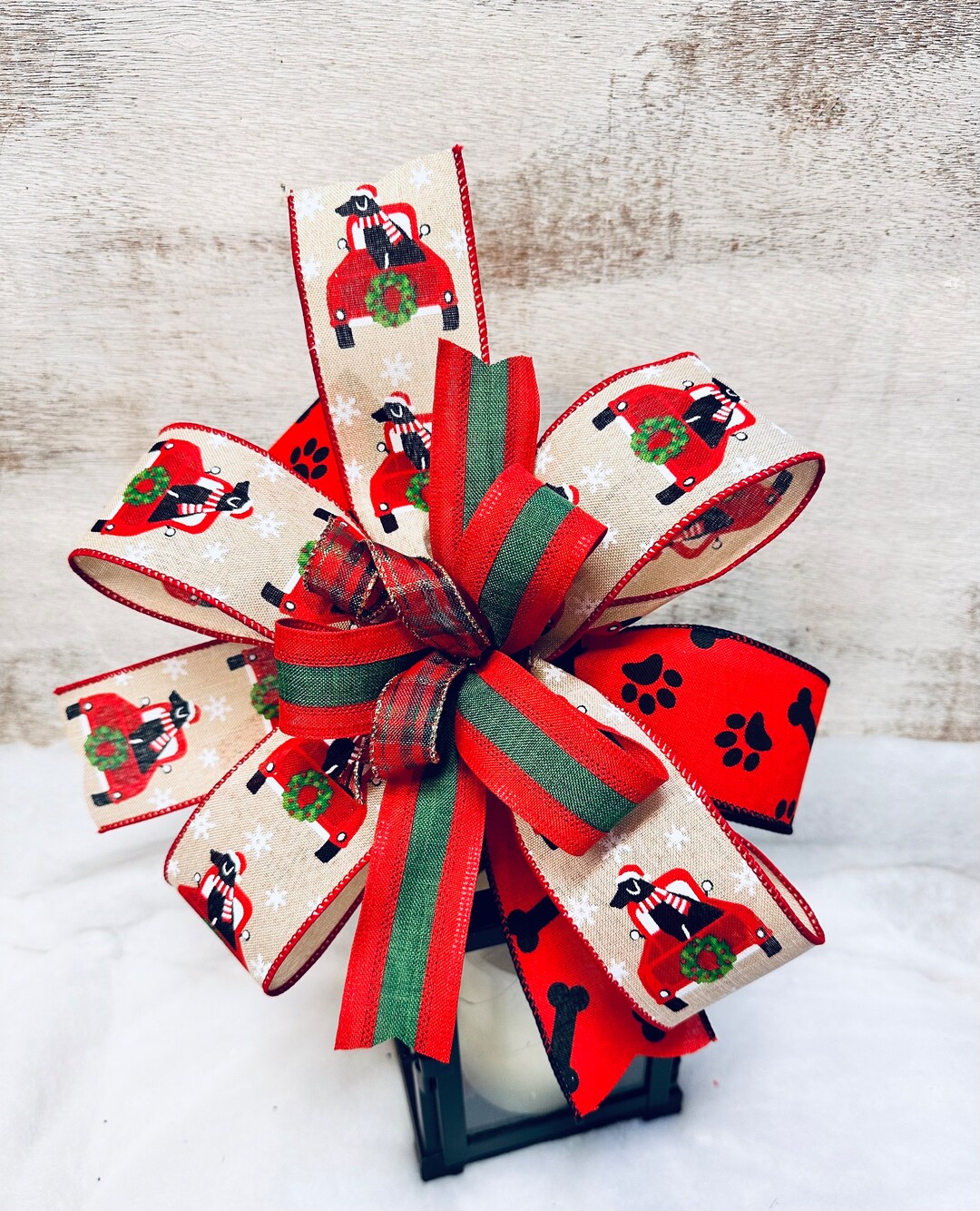 Merry Christmas Dog Bow Holiday Puppy Décor Black Christmas - Etsy