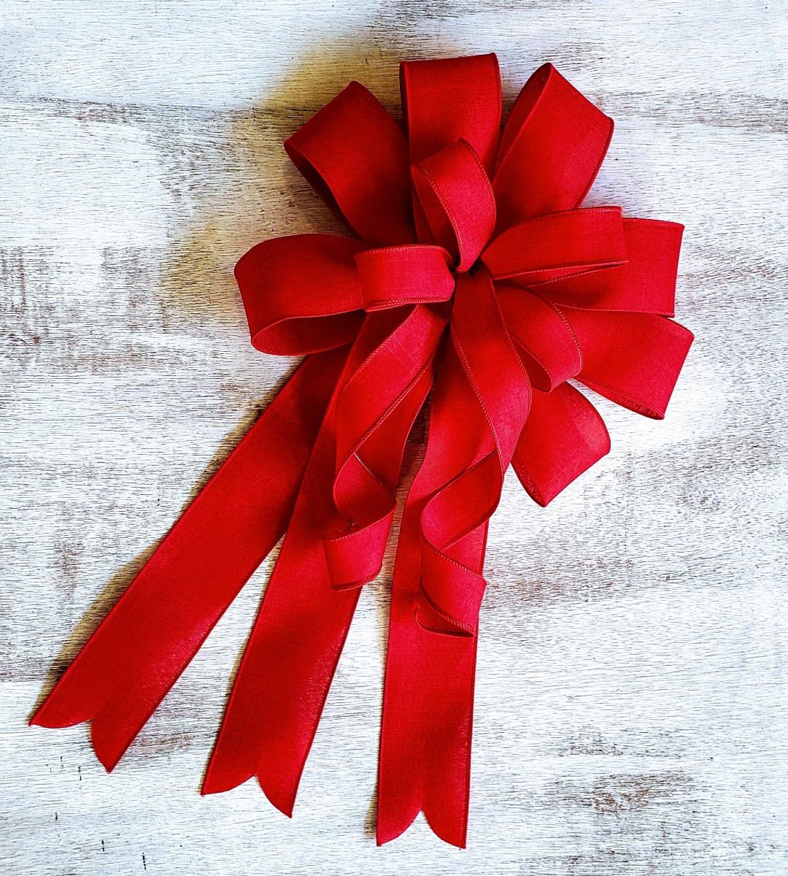 Red Velvet Bow for Tree Red Bow for Support Mailbox Red Bow | Etsy