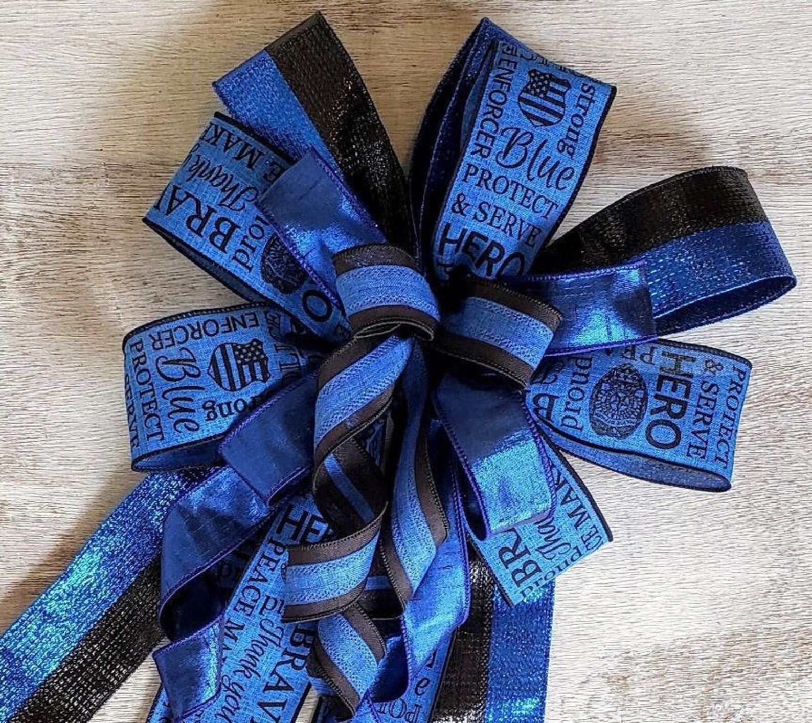 Police Bow Law Enforcement Bow Thin Blue Line Wreath Police | Etsy