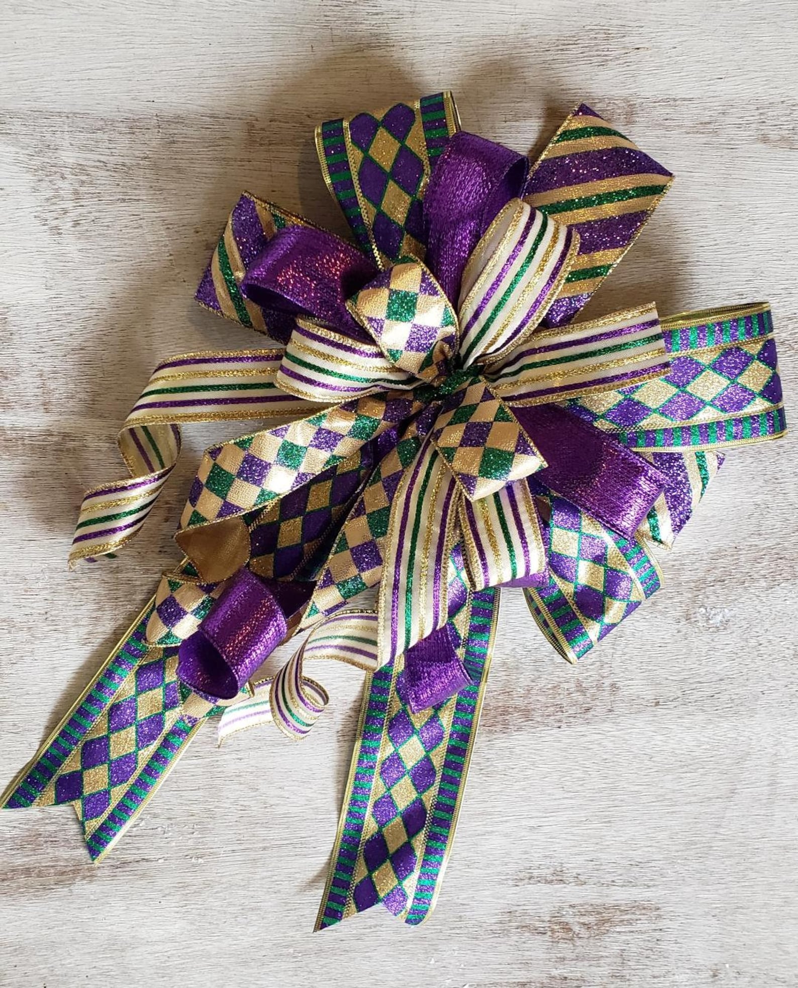 Mardi Gras Mask Bow Mardi Gras Bow Mardi Gras Decorations | Etsy