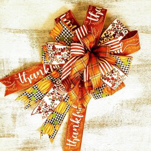 Fall Mailbox Bow Autumn Wreath Wired Bow Pumpkin Bow Bow - Etsy