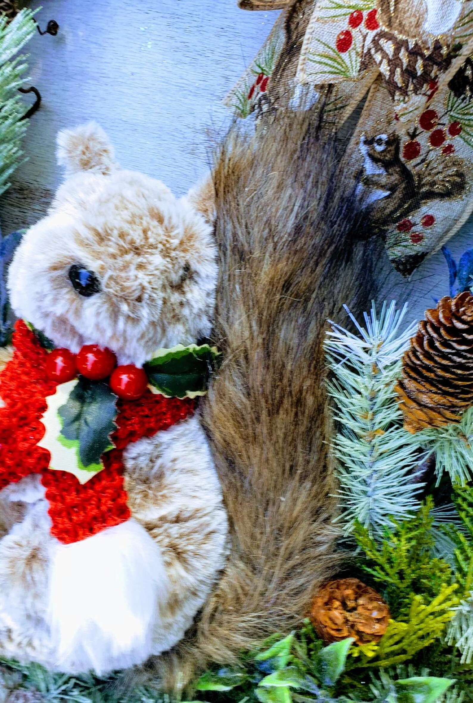 Squirrel Wreath for Front Door Grapevine Wreath Winter | Etsy