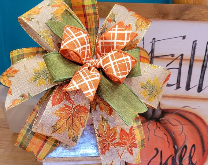 Fall Mailbox Bow, Pumpkin Bow, Fall Autumn Decor, Bow for Lamppost ...