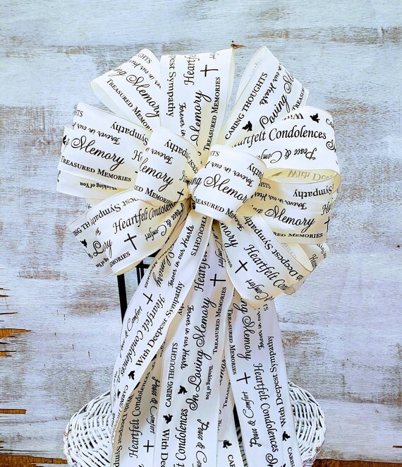 Church in Loving Memory Bow Large White Dove Bow Cemetery | Etsy