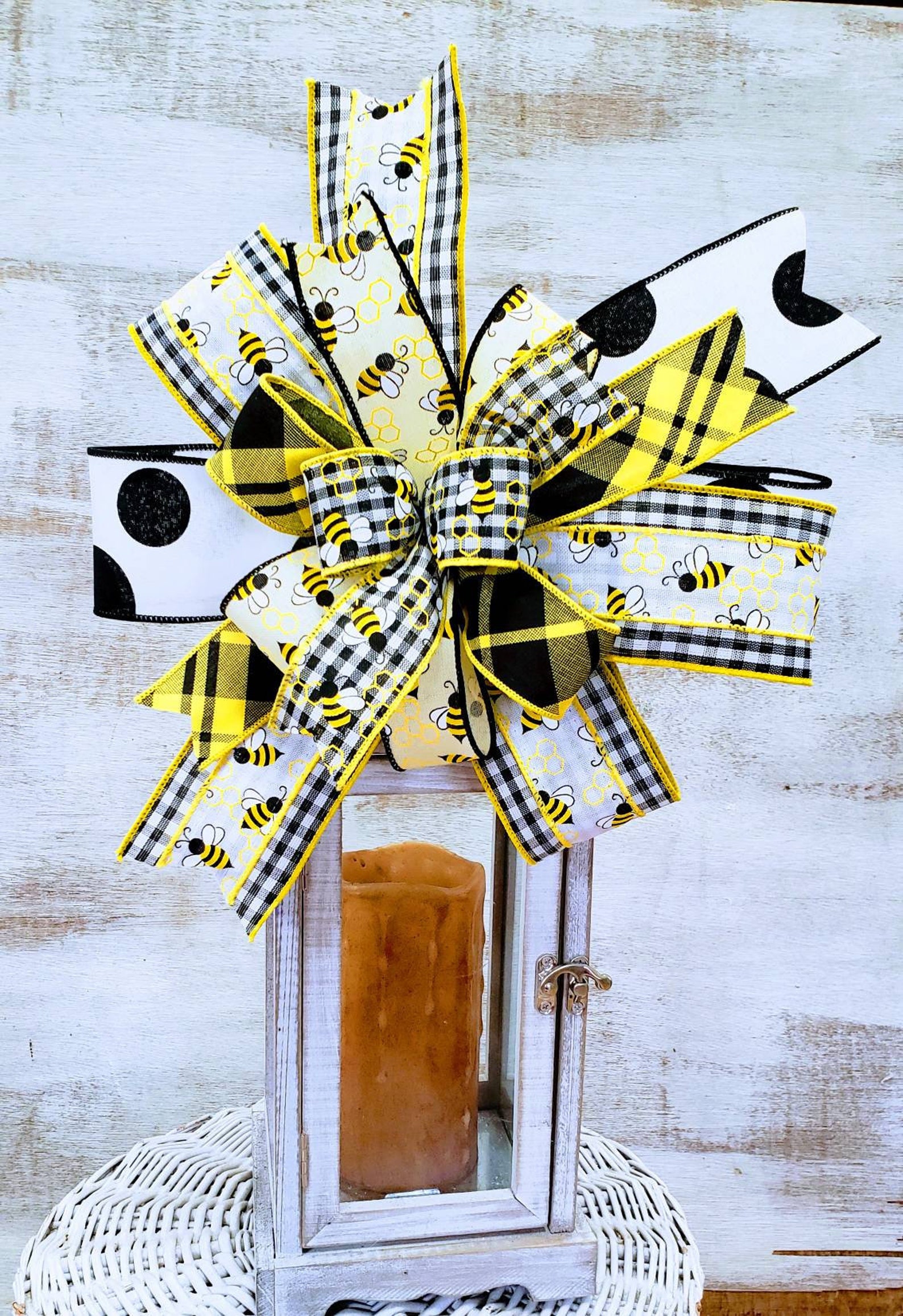 Bumblebee Bow Decor Bumblebee Lantern Bow. Bumble Bee | Etsy