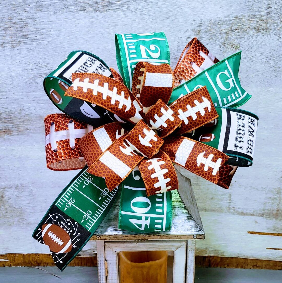 Football Bow, Football Season Decor, Party Football Decor, NFL Wreath ...