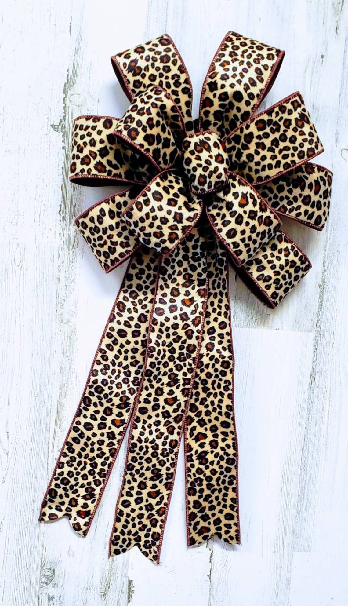 Cheetah print bow decor Animal Print Bow Leopard Black and | Etsy
