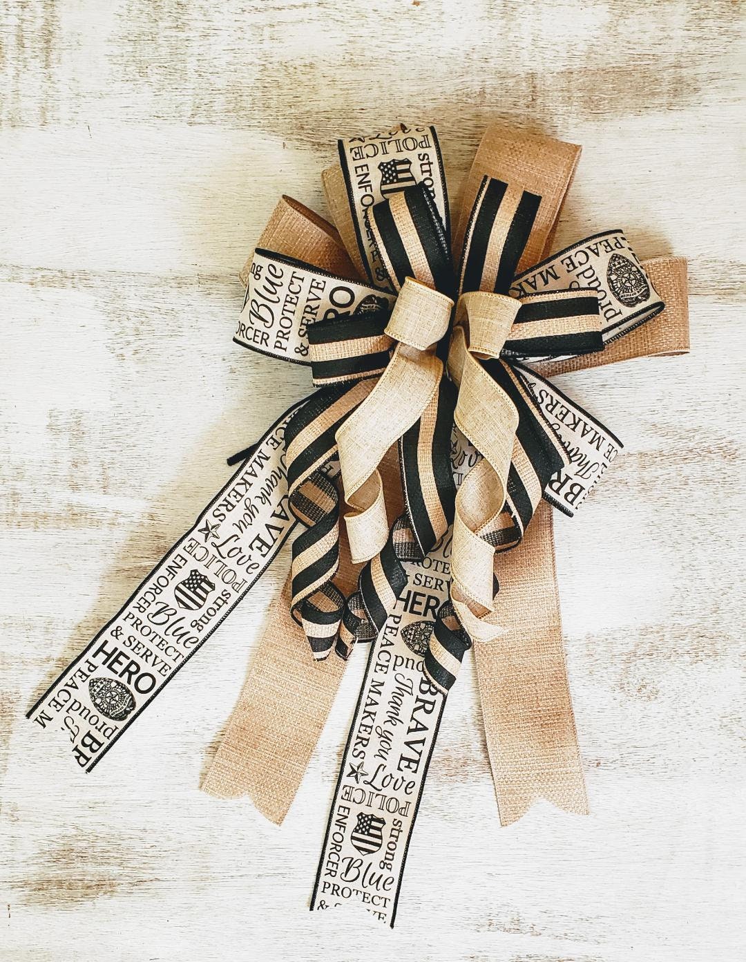 Police Bow Law Enforcement Bow Thin Line Wreath Police - Etsy