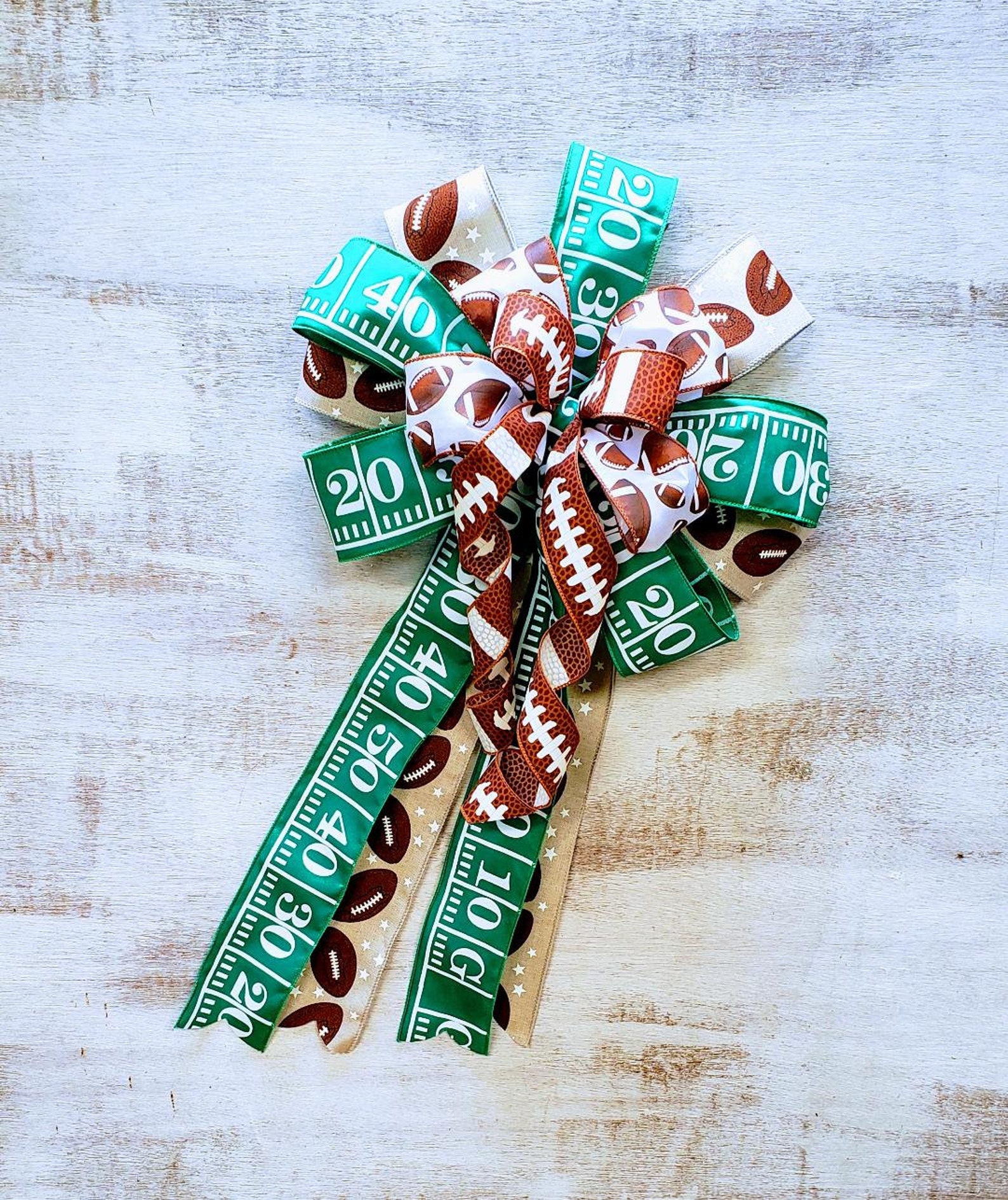 Football Bow Football season decor Party football bow | Etsy