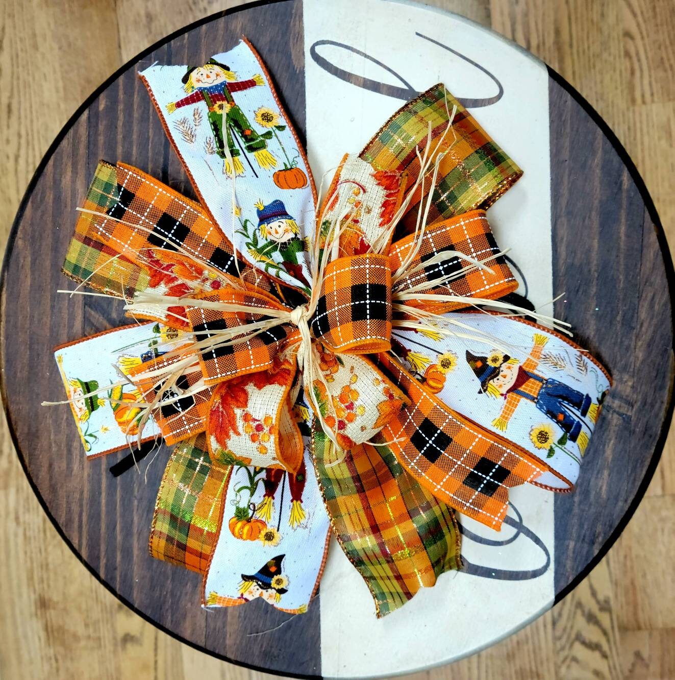 Fall Rustic bow Scarecrow Pumpkin Bow Fall Autumn Bow Bow | Etsy