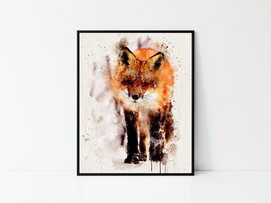 Printable Watercolor Fox Fox Art Abstract Fox Print Fox Art - Etsy