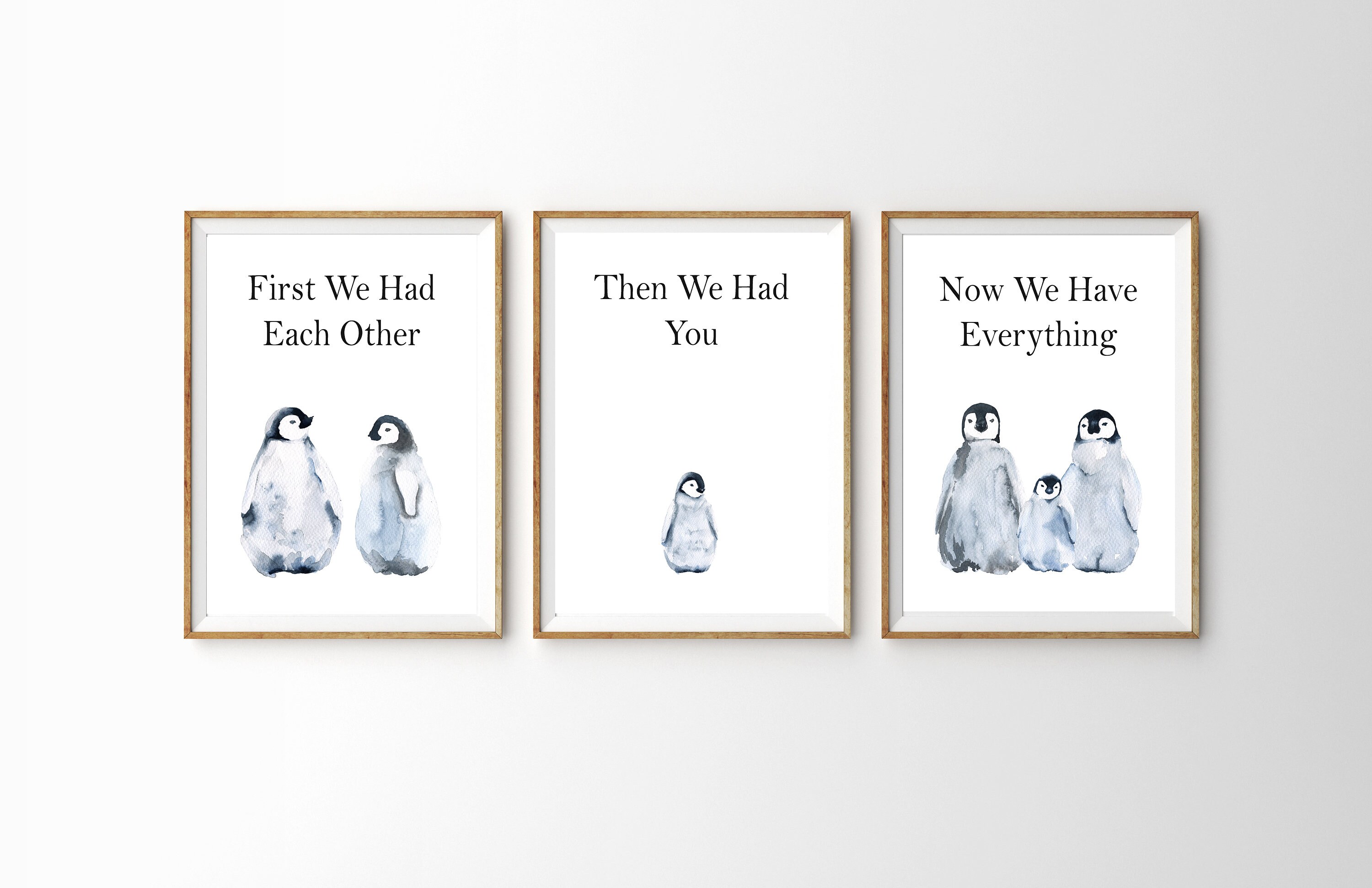 Penguin Set of 3 Prints Printable Penguin Print Set Set of 3 | Etsy