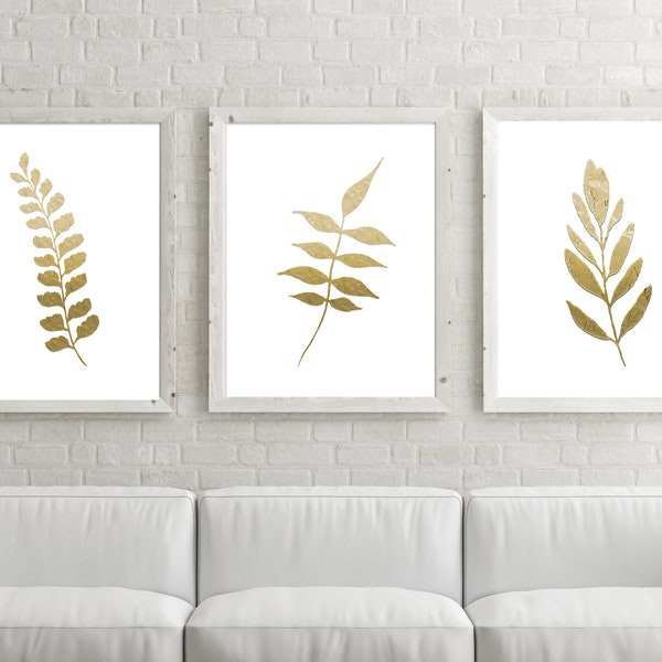 Gold Leaf Print - Etsy