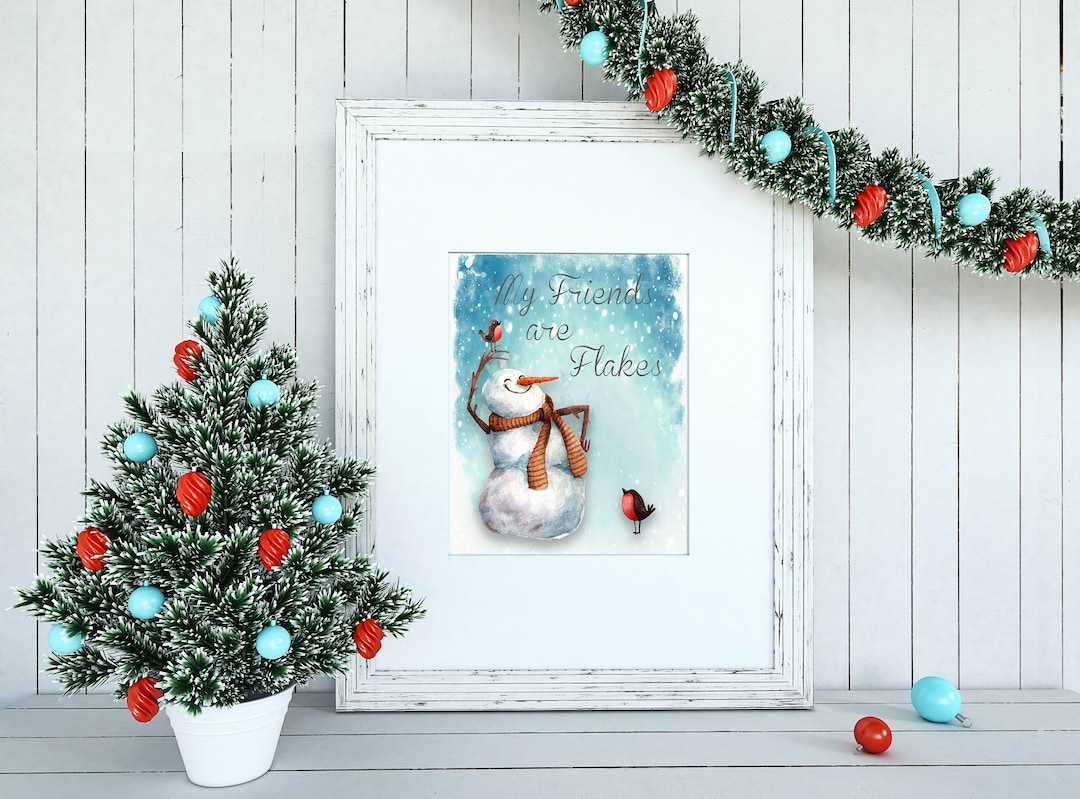 Printable Snowman Art Christmas Art Winter Art Holiday Art - Etsy
