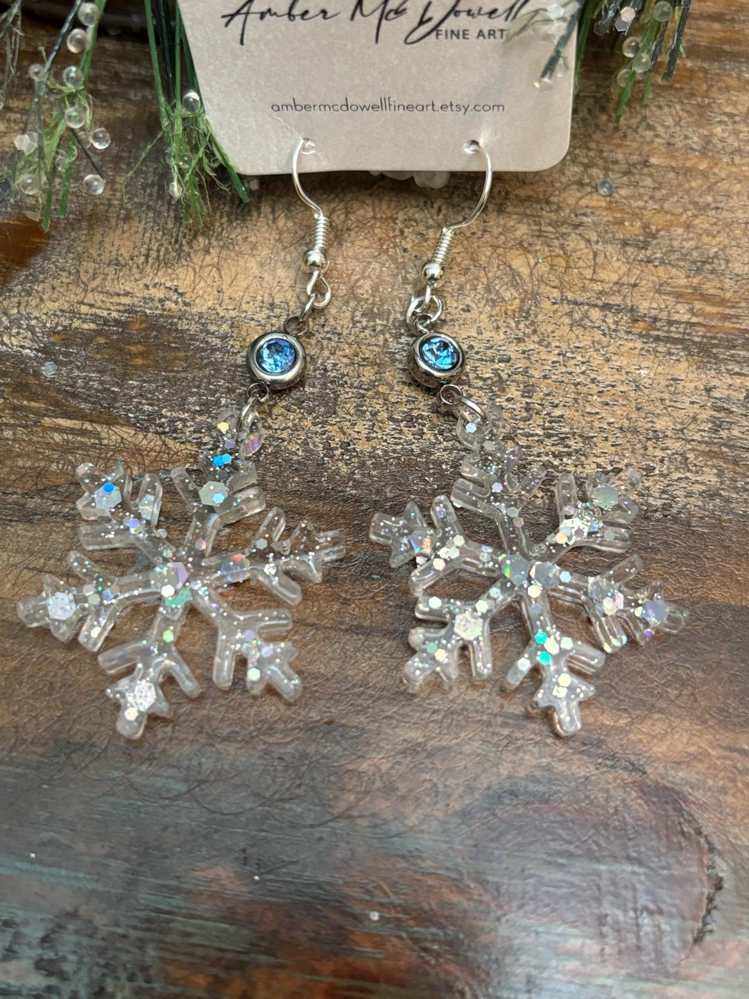 Silver Glitter Snowflake Earrings, Holiday Earrings, Sparkly Snowflake ...
