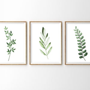3 Botanical Prints Printable Set of 3 Watercolor Botanical | Etsy