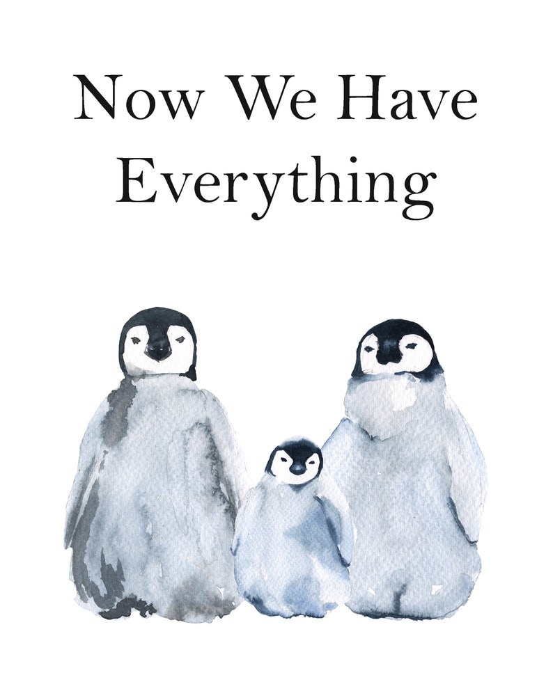Penguin Set of 3 Prints Printable Penguin Print Set Set of 3 | Etsy