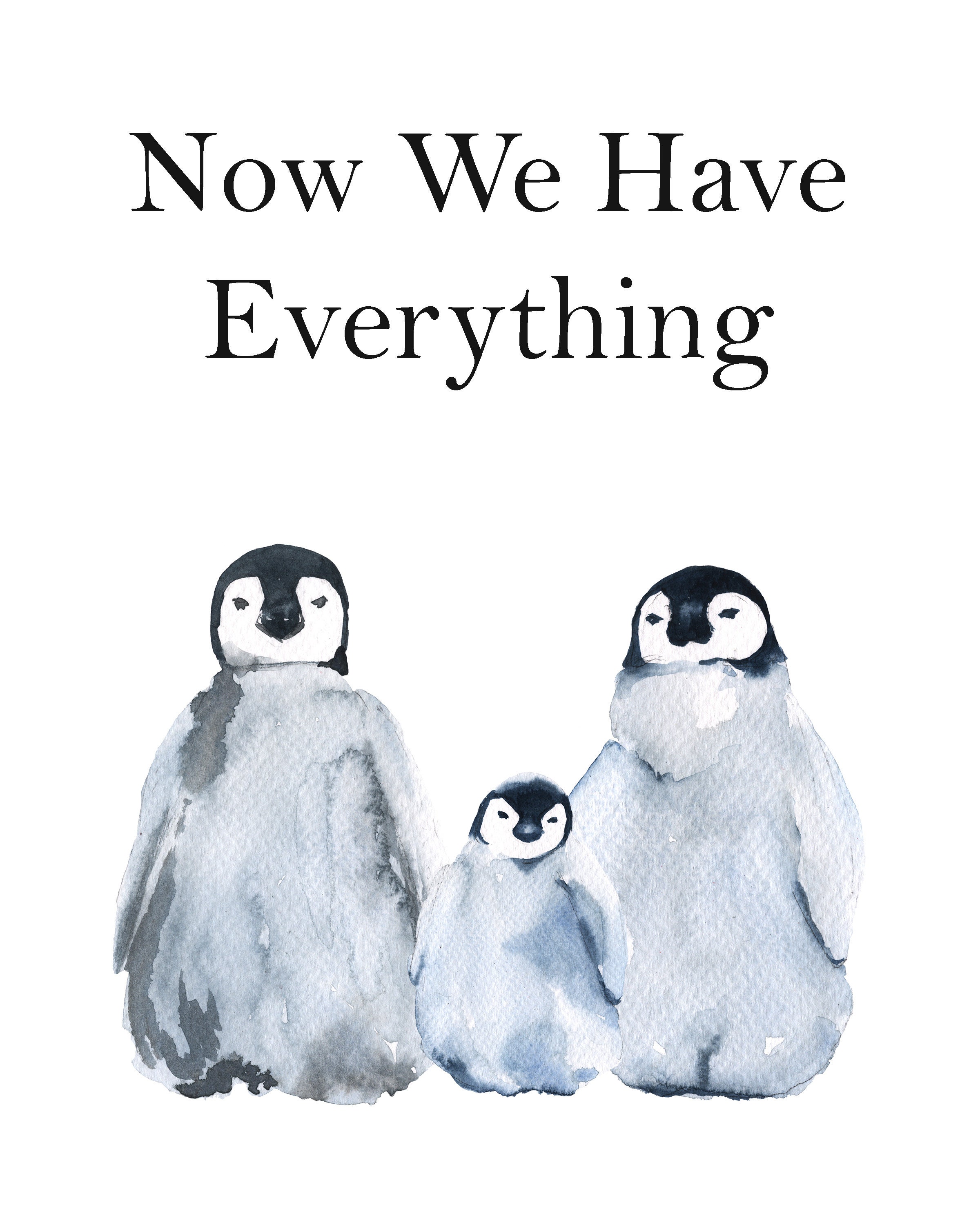 Penguin Set of 3 Prints Printable Penguin Print Set Set of 3 | Etsy