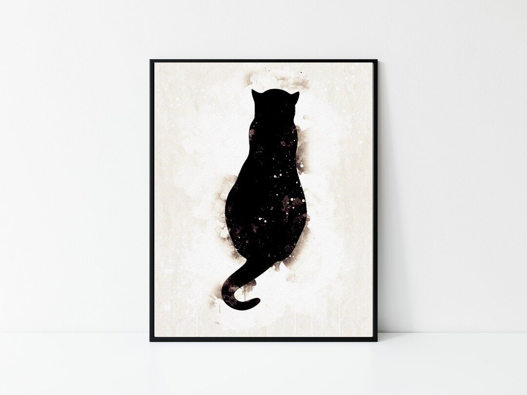Printable Cat Art Abstract Cat Watercolor Cat Art Print Cat - Etsy