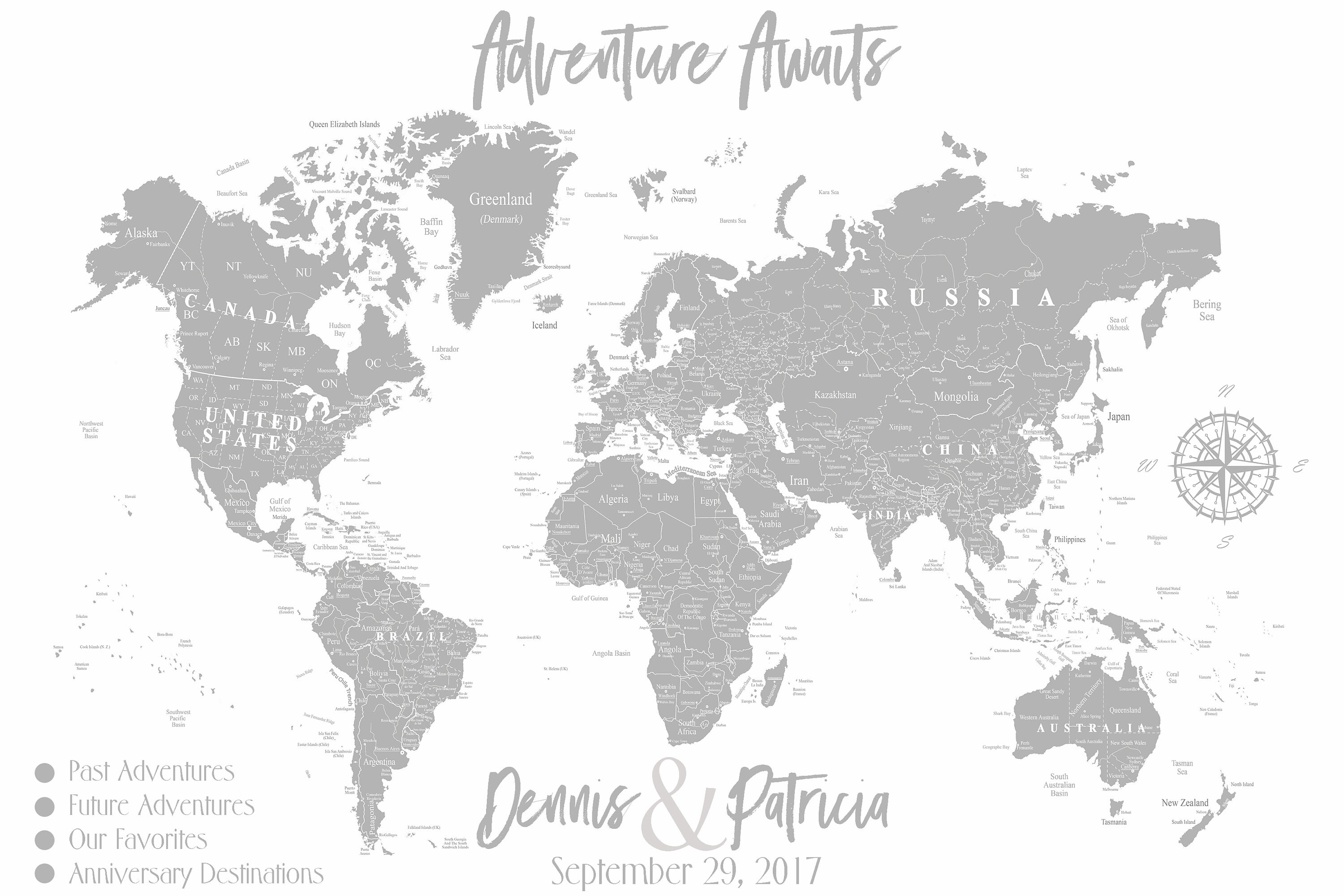 Personalized Pushpin Map Detailed World Map Push Pin Map | Etsy