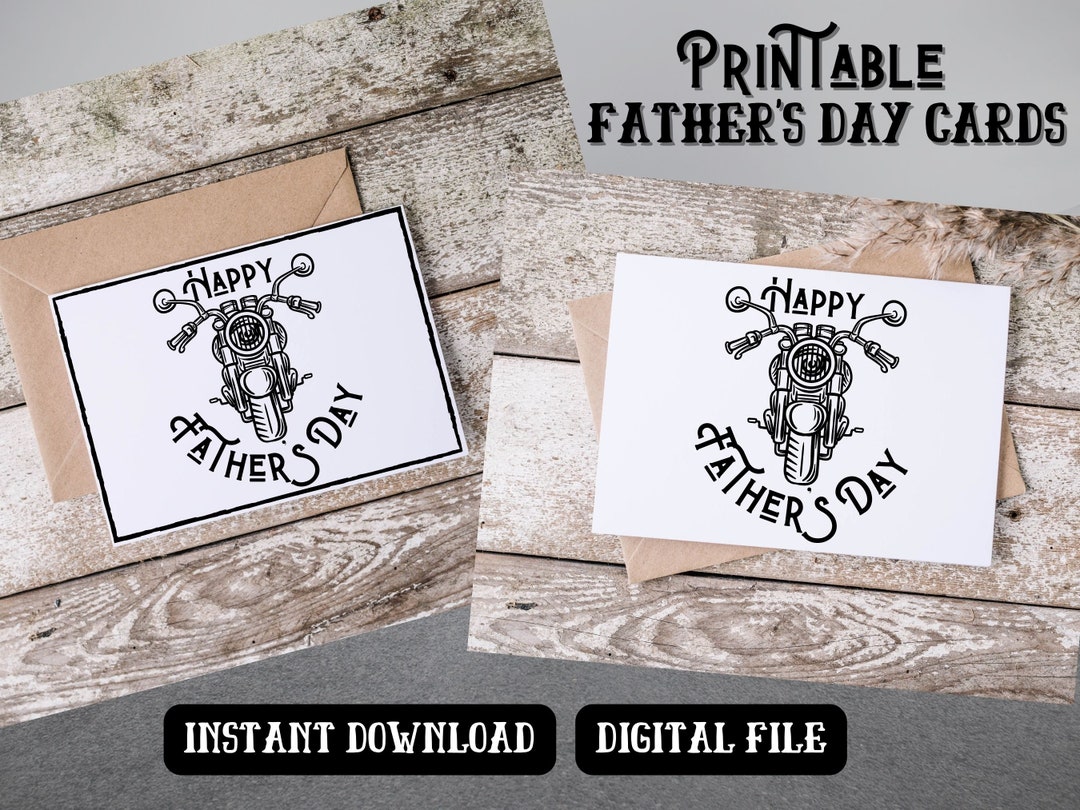 Printable Motorcycle Fathers Day Card A2/A7 - Fathers Day / Fathers Day ...
