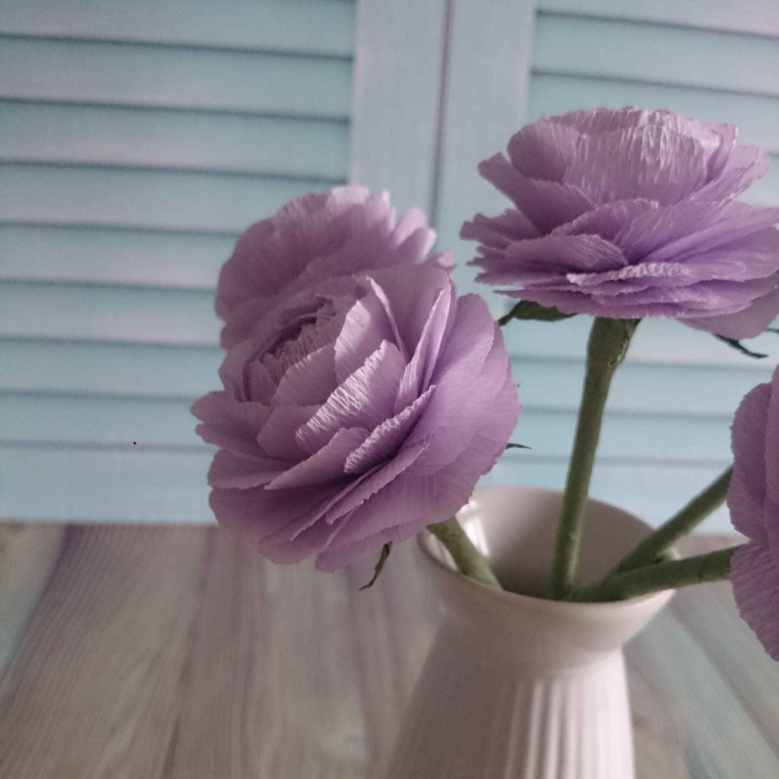 Fake Lilac Paper Ranunculus Wedding Paper Flower Bouquet Crepe | Etsy