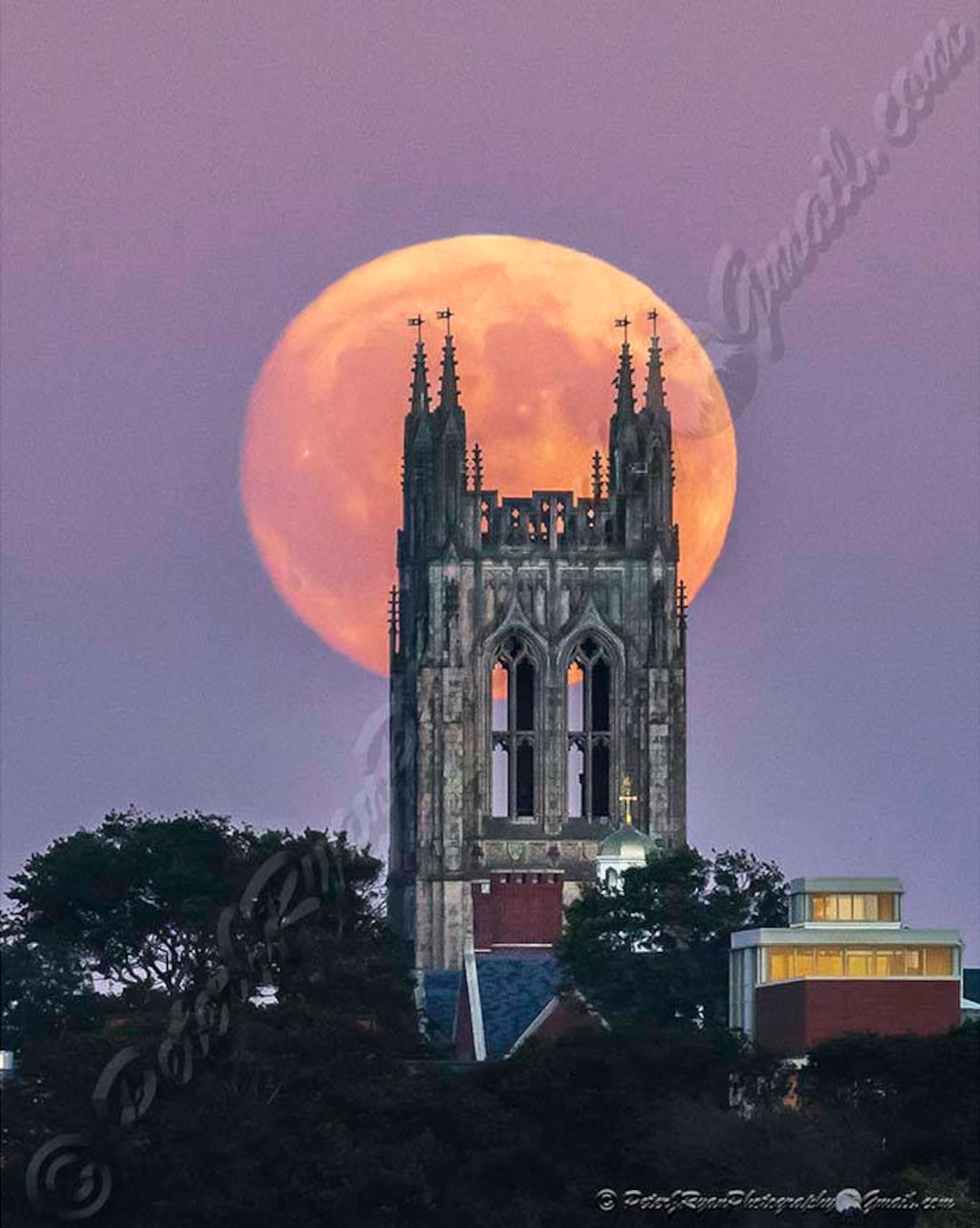 Super Moon St Georges Newport RI Moon Orange Moon - Etsy