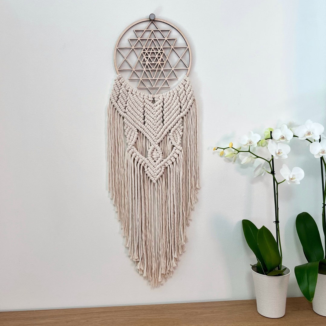 Sri Yantra Macrame Wall Hanging Sacred Geometry Spiritual Zen Altar ...