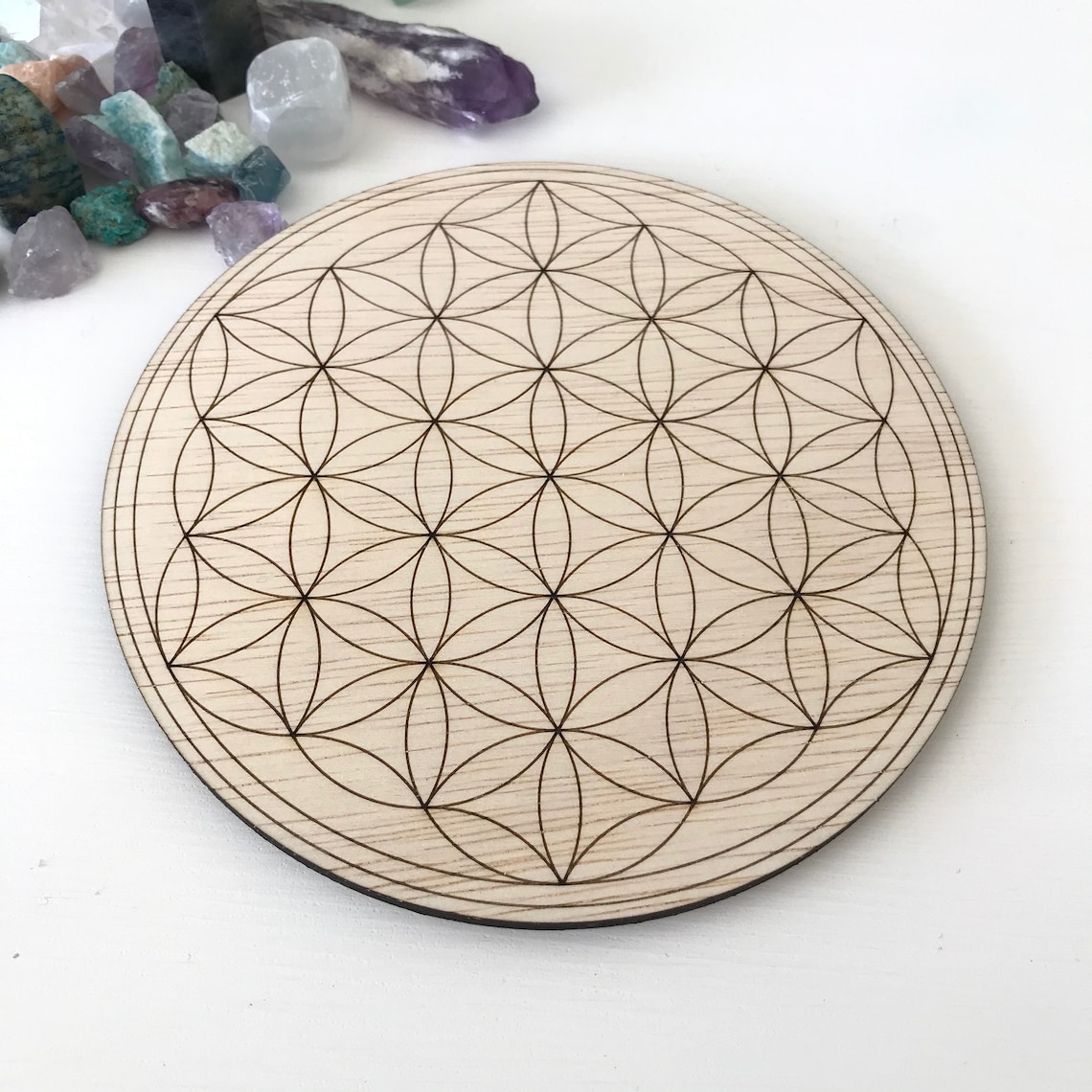 Sacred Geometry Crystal Grid Board 5 Seed of Life Flower | Etsy