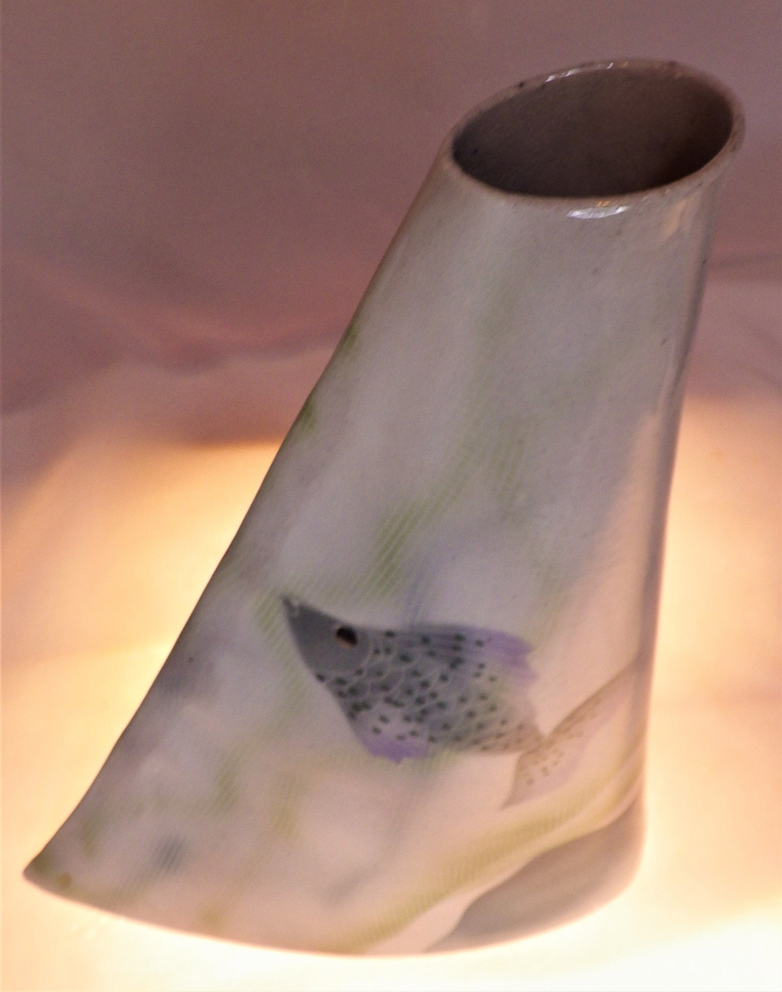 Signed Studio Pottery Large Ceramic Vase Shark Fin Vase Beach | Etsy