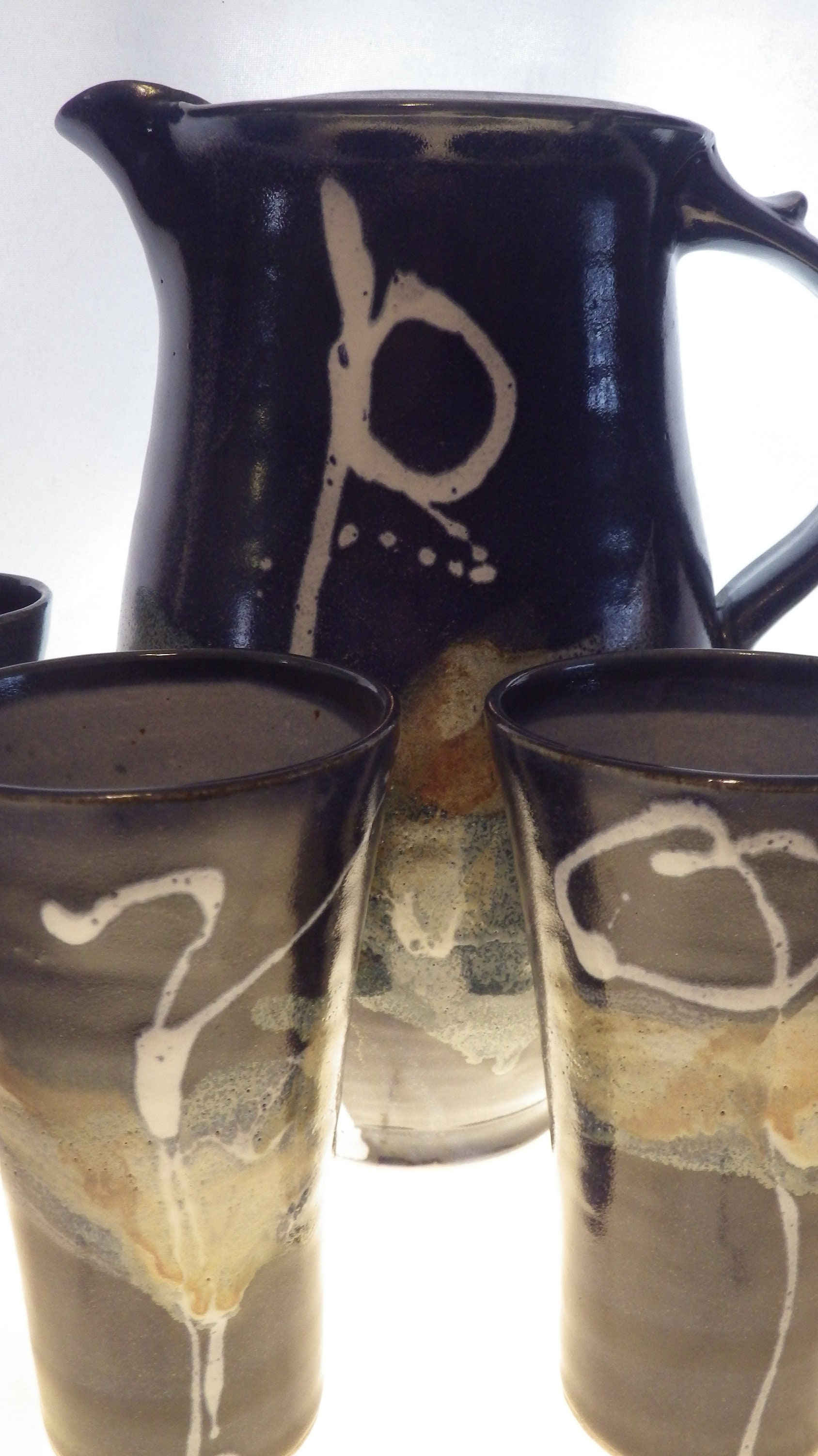 Wagner Pottery Five Piece Drink Set Lemonade Pitcher Studio - Etsy