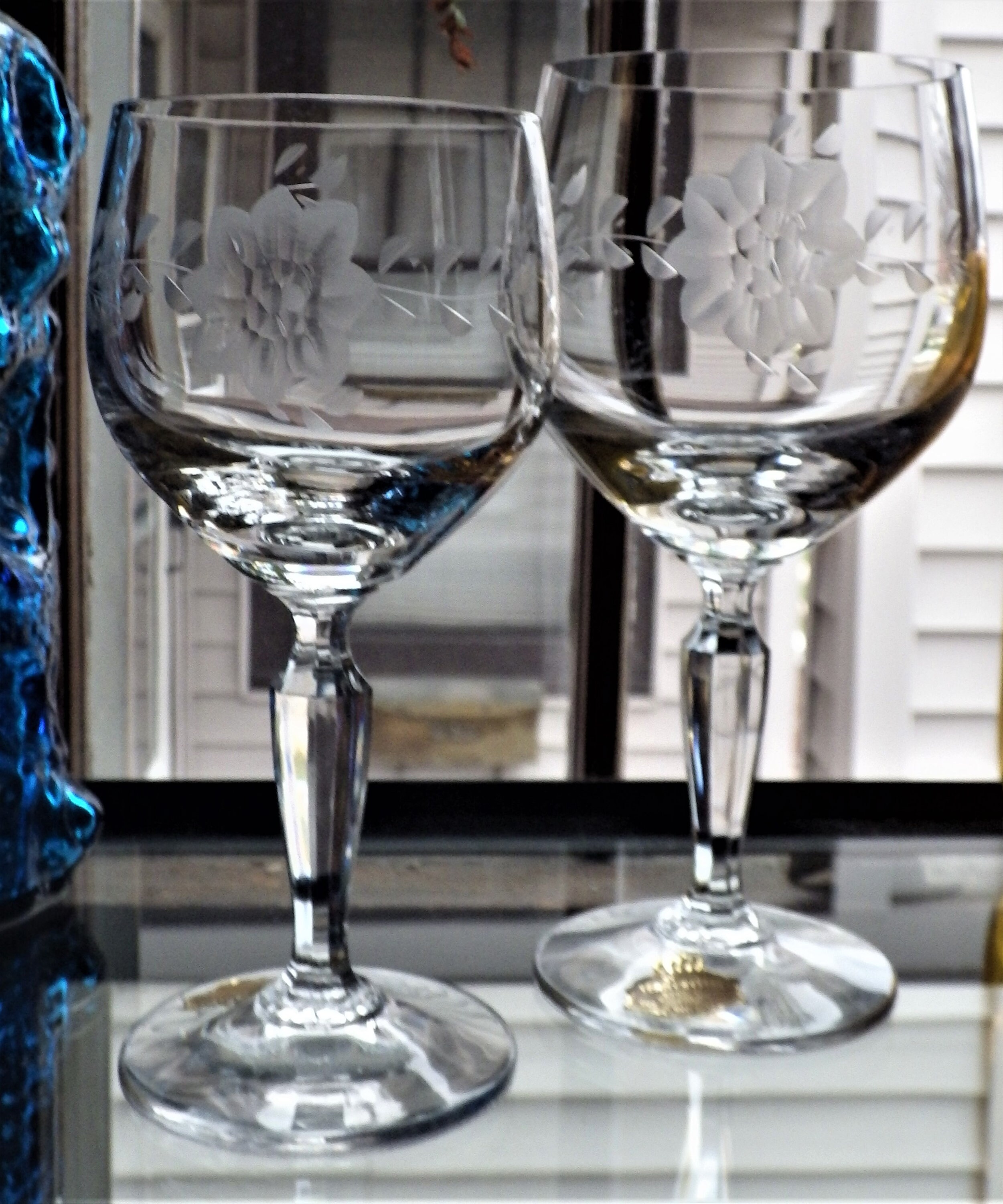 West German Crystal Hand Cut and Blown Wine Glasses and Water | Etsy