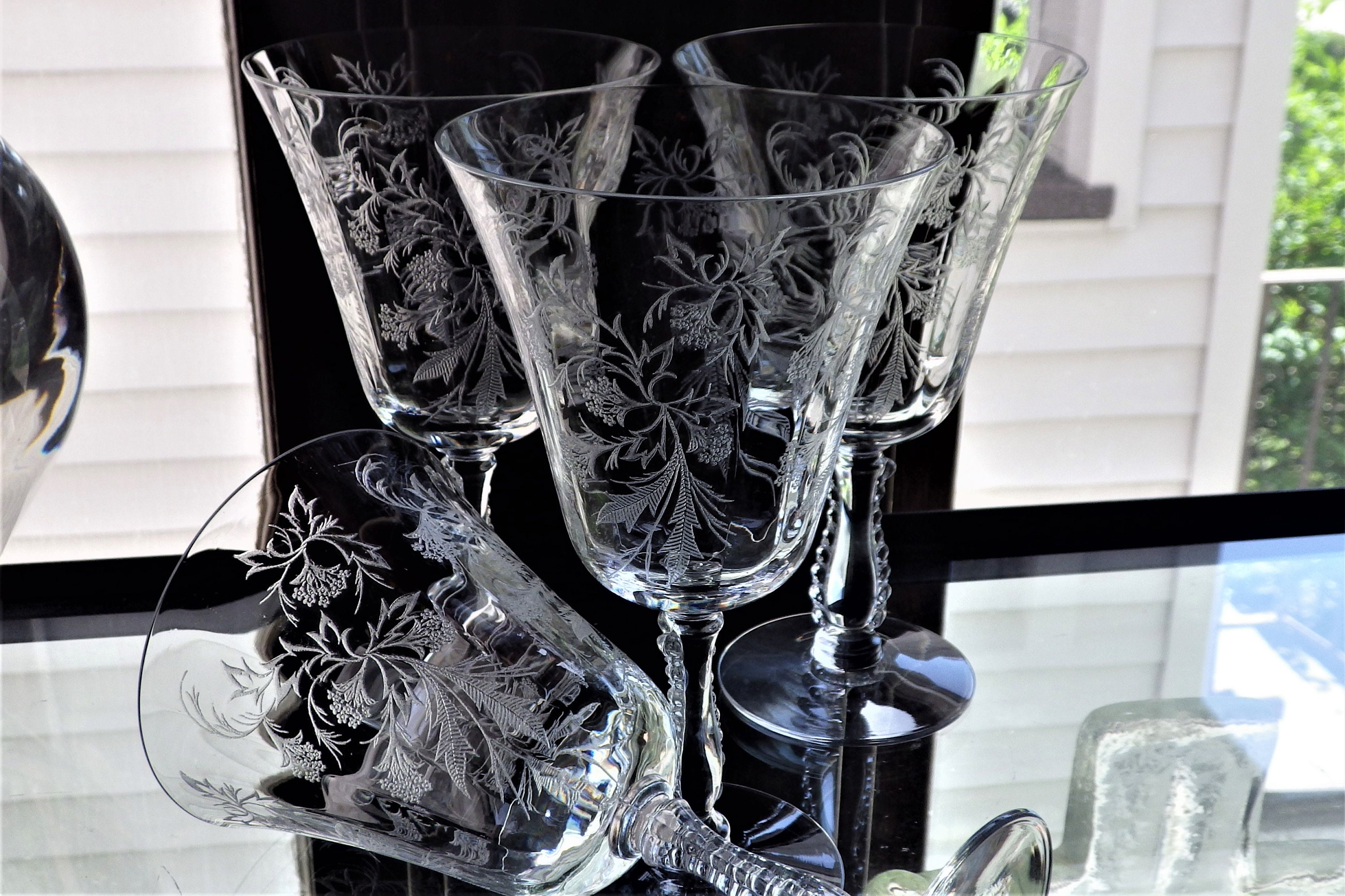 Fostoria Heather Water Goblets Set of Four 6 1/2 Inch Wines - Etsy