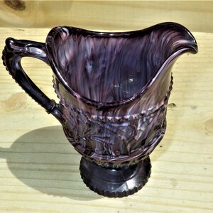 Victorian Era English Slag Glass Miniature Footed Pitcher Sowerby or ...