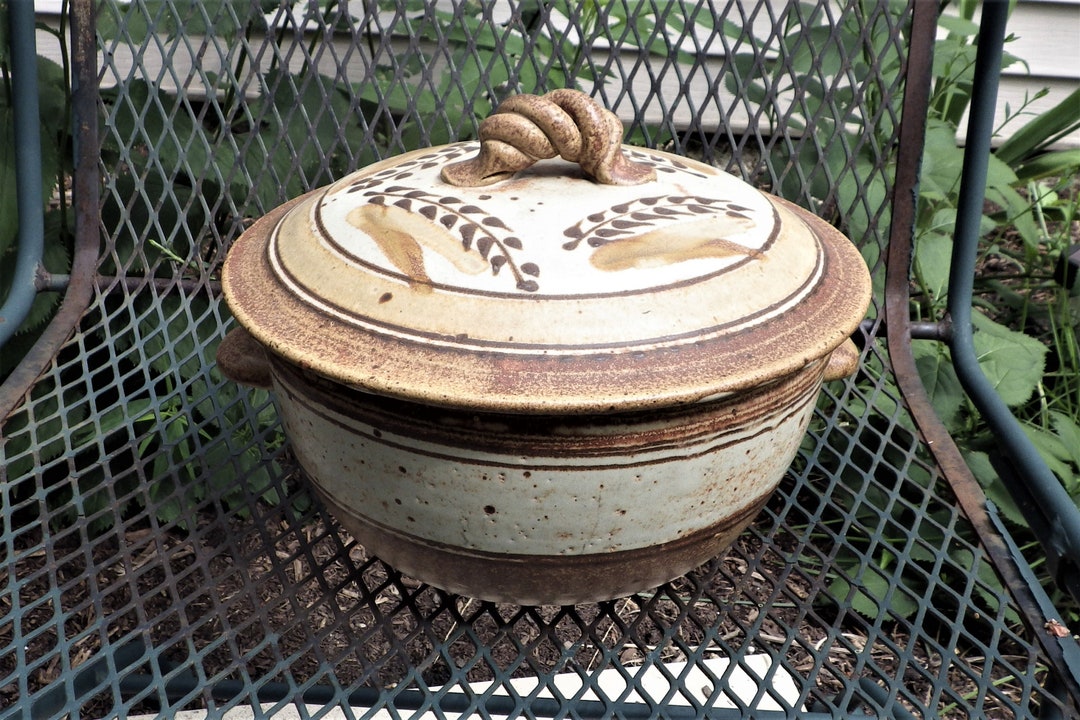 Studio Pottery Steamer Vintage Hand Thrown Stoneware Serving Dish - Etsy