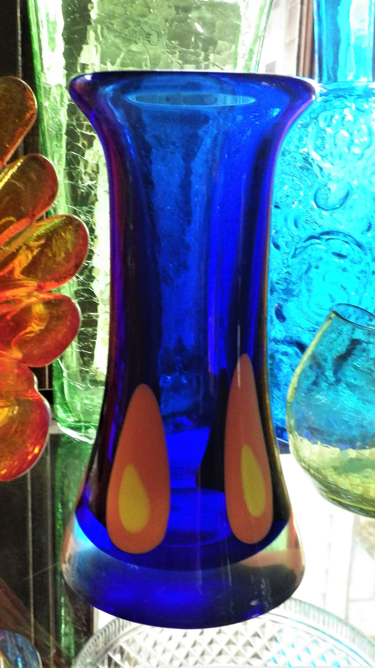 Ales Valner Hyperboloid Art Glass Vase Vintage Cobalt Blue and - Etsy