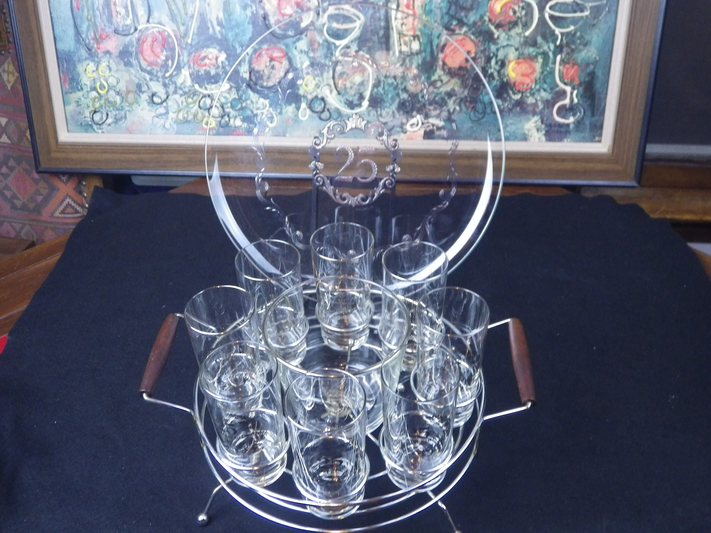 Vitreon Queen's Luster Silver Anniversary Serving Platter - Etsy