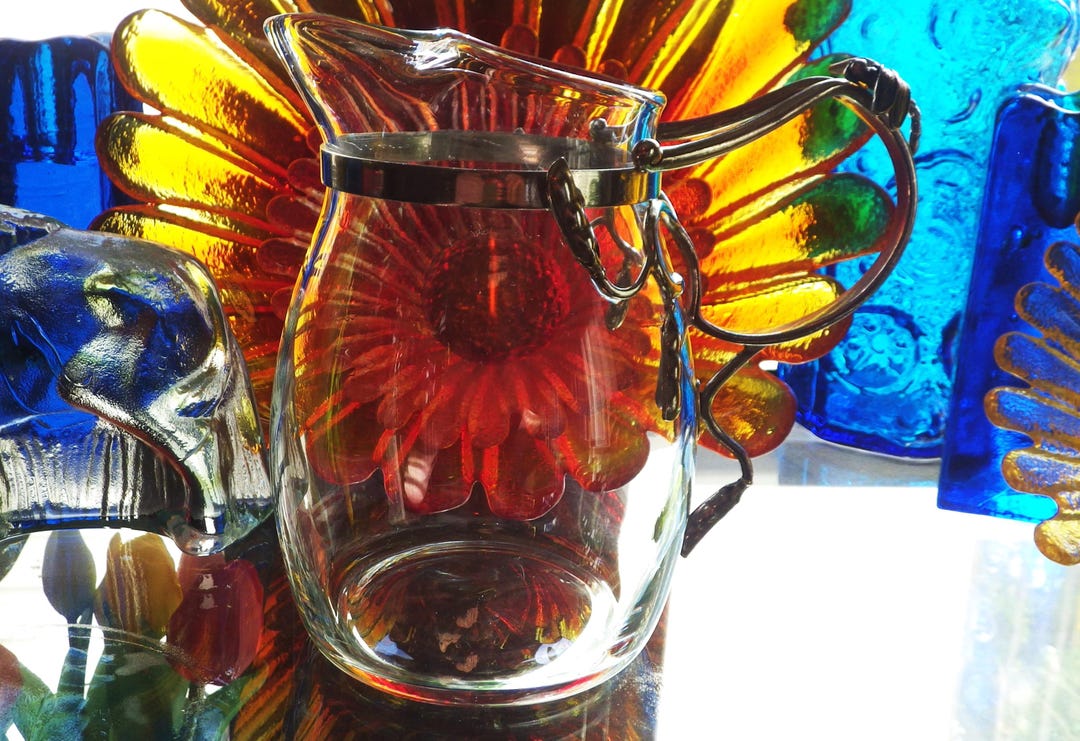 Dragonfly Pitcher Pewter and Crystal Cocktail Carafe Lemonade Vessel - Etsy