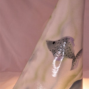 Signed Studio Pottery Large Ceramic Vase Shark Fin Vase, Beach House ...