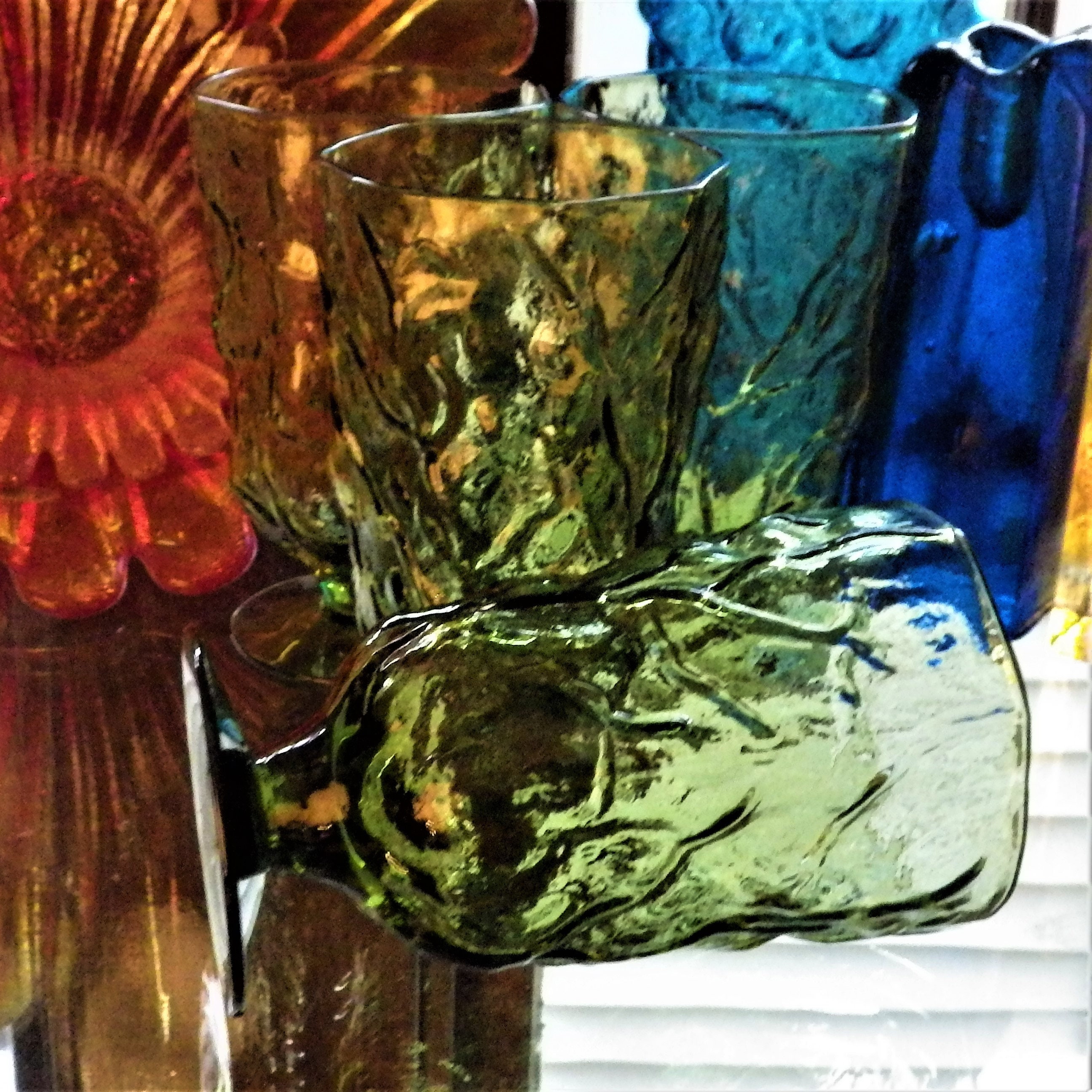 Bryce Glass El Rancho Greenbrier forest Green Iced Tea - Etsy