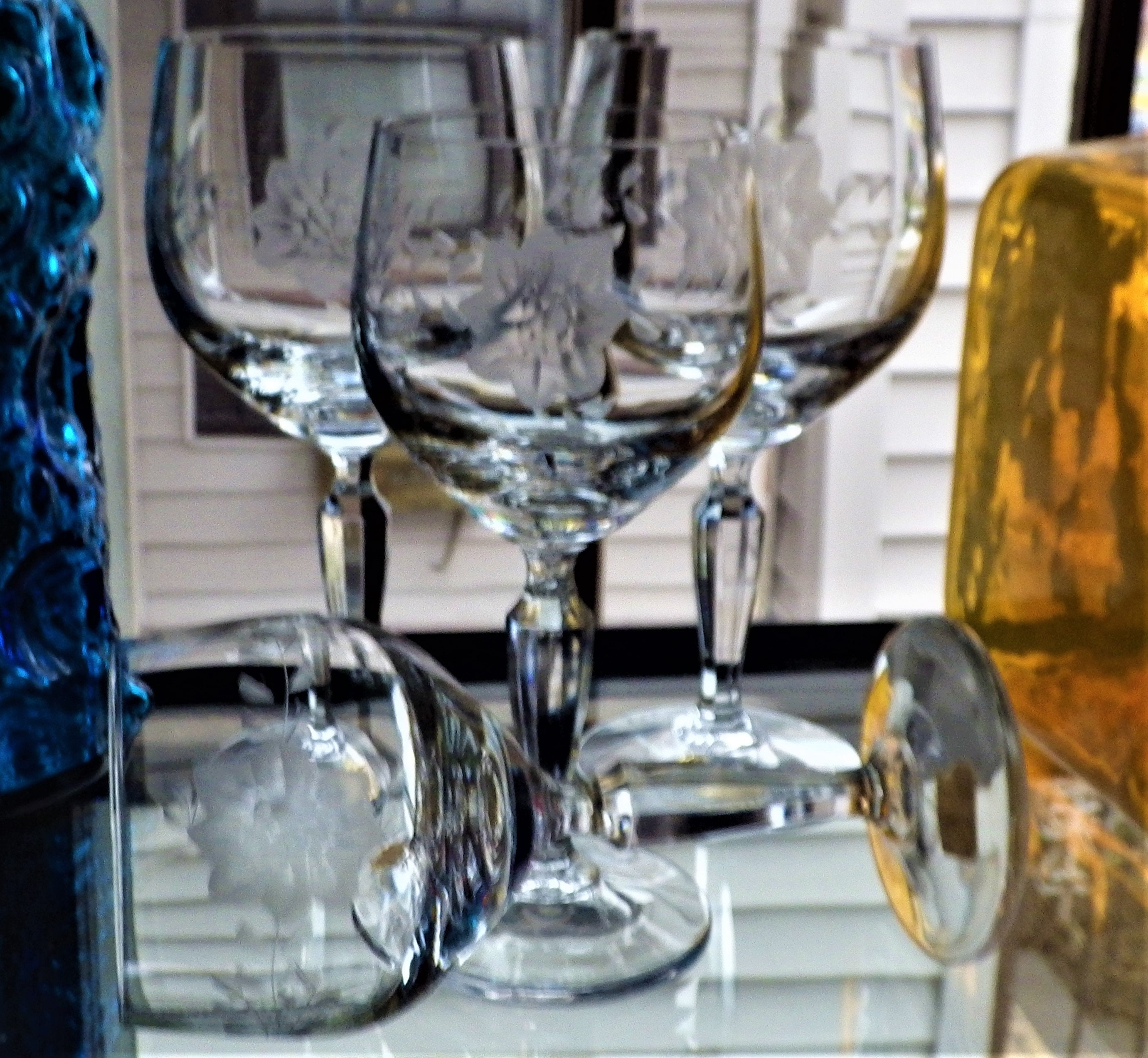 West German Crystal Hand Cut and Blown Wine Glasses and Water | Etsy