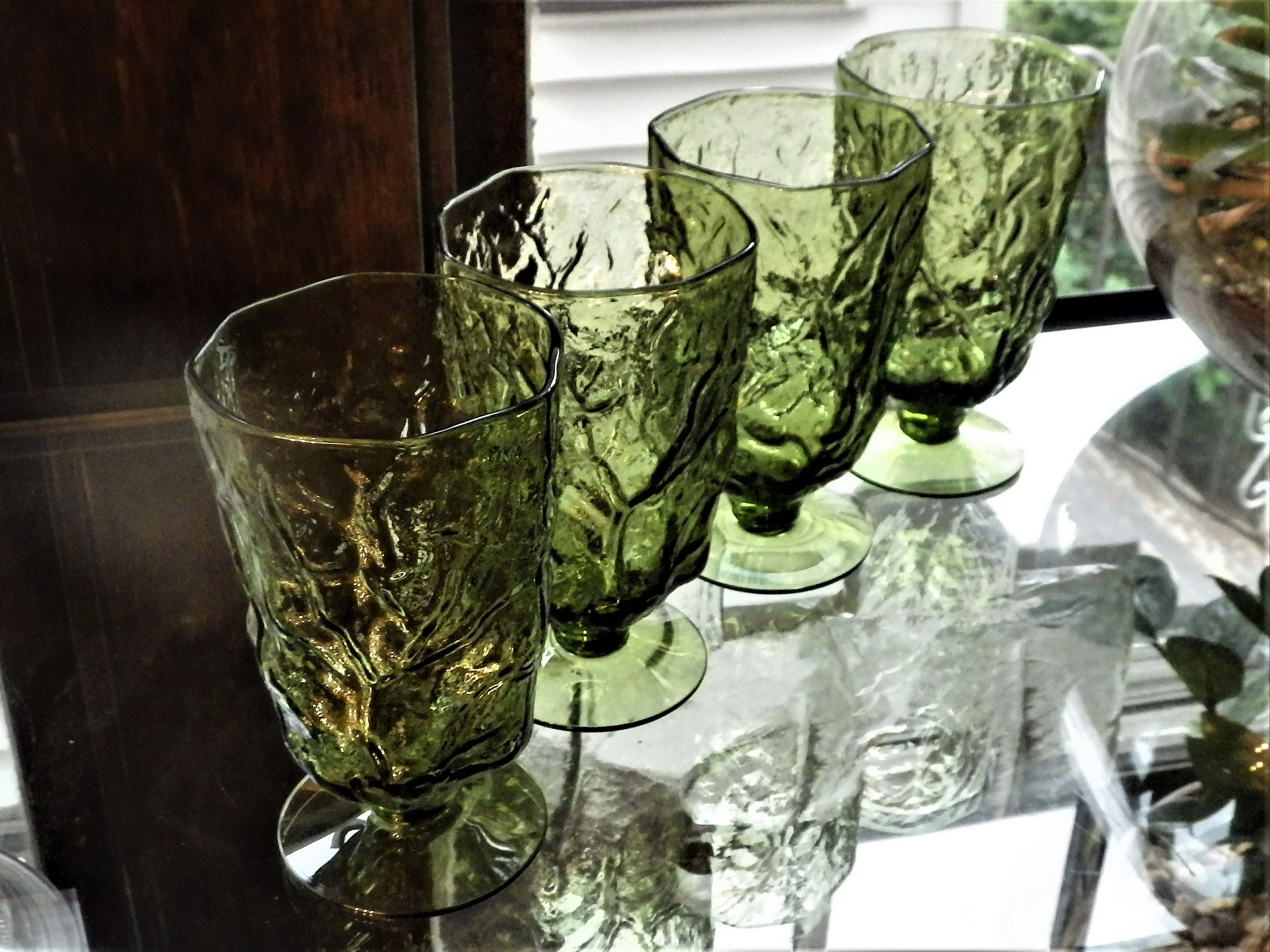 Bryce Glass El Rancho Greenbrier forest Green Iced Tea - Etsy