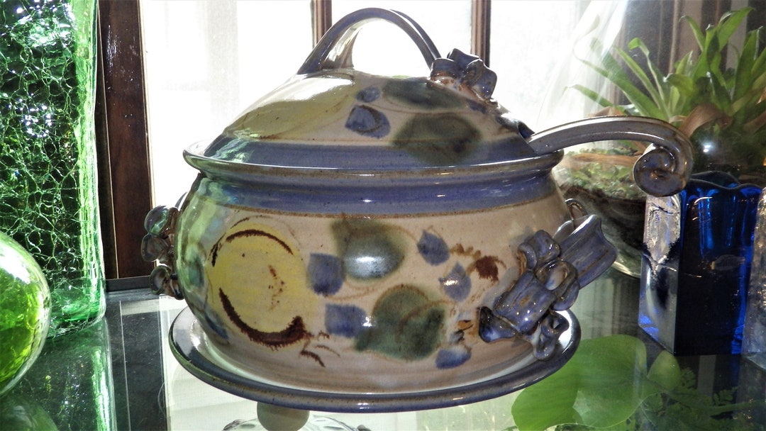 Studio Pottery Tureen With Ladle, Vintage Ceramic, Signed Pottery ...