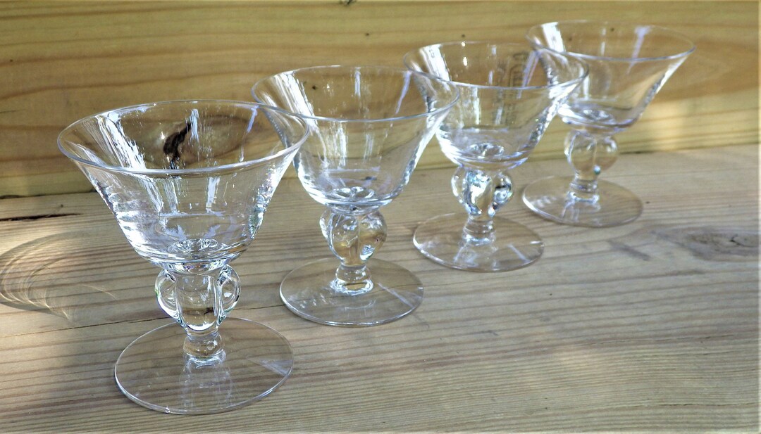 Seneca Glass Set of FOUR Nick and Nora Glasses in the Savoy Pattern - Etsy