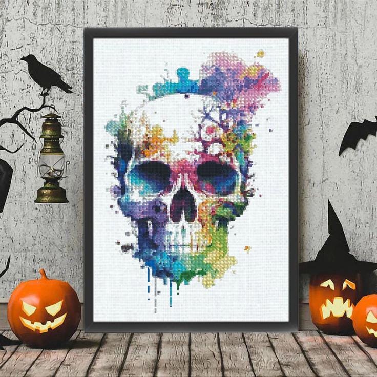 Scull Anatomy Art Cross Stitch Pattern, Anatomy, Medicine, Art ...