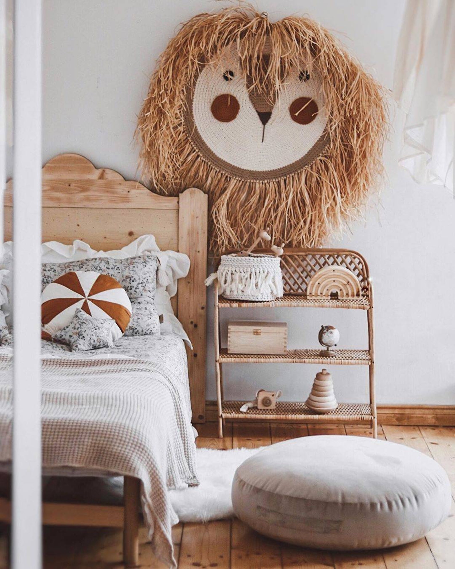 Boho Round Basket Kidsroom Storage Container Cotton | Etsy