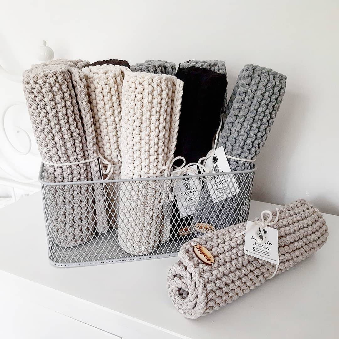 Rectangular knitted table mat scandic home decor scandi | Etsy Polska